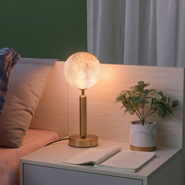 Modern 1-Light Gold Table Lamp with Multicolor Shade for Bedroom | Homary