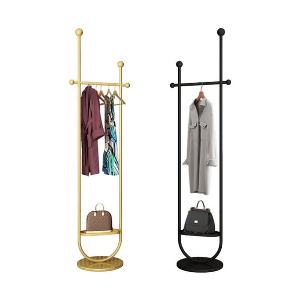 1850mm Gold Modern Simple Line Design Coat Stand with Shelf-Homary