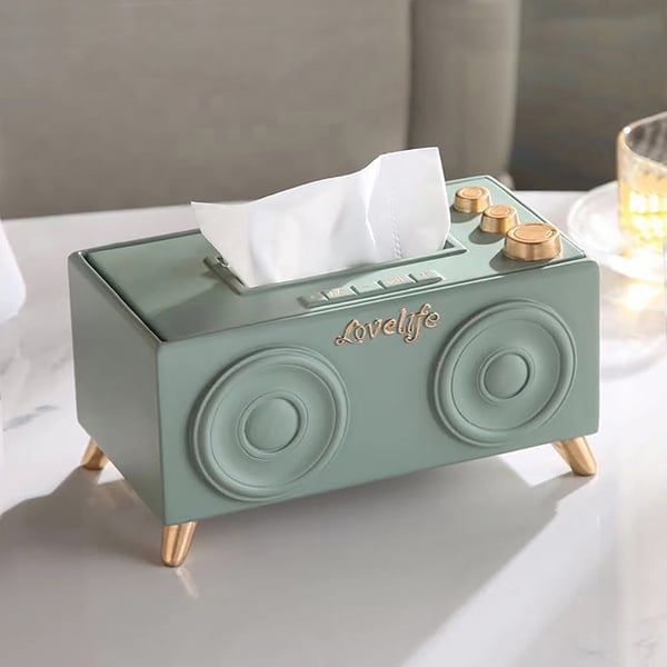 Pull-Out Tissue Box Decor Paper Box Desk Organiser with 4 Legs-Homary
