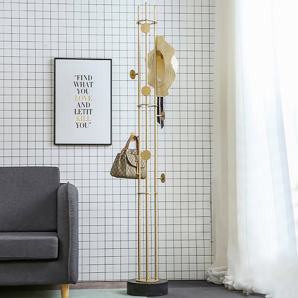 Modern Gold Coat Rack with Round Hook-Homary