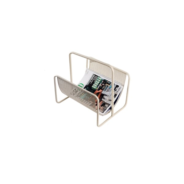 Modern Magazine Rack with Handle in White | Homary UK