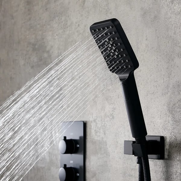 Wall Mounted Waterfall Rain Thermostatic Shower System with 3 Body ...