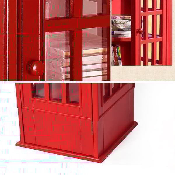 Phone Booth-Shaped Retro Kid's Bookcase England Style-Homary