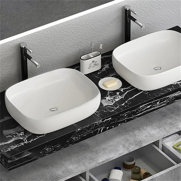 Modern 60" Floating Bathroom Vanity Set Wall Mount Vessel Double Sink ...