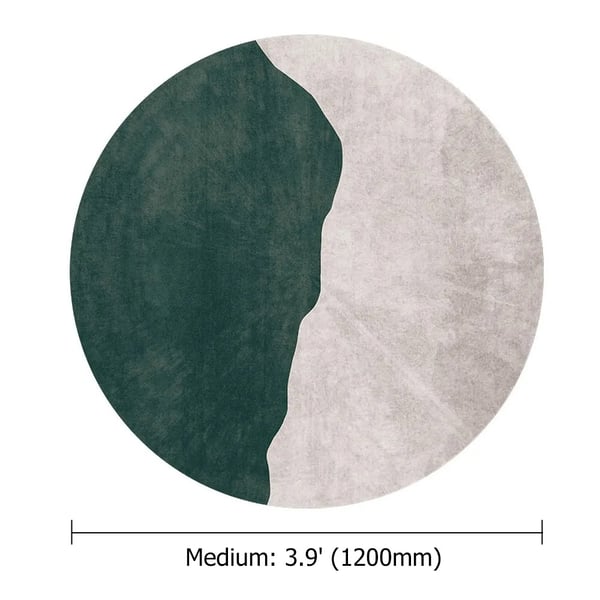 Modern Round Area Rug 5' Abstract Green and White Indoor Area Rug in ...