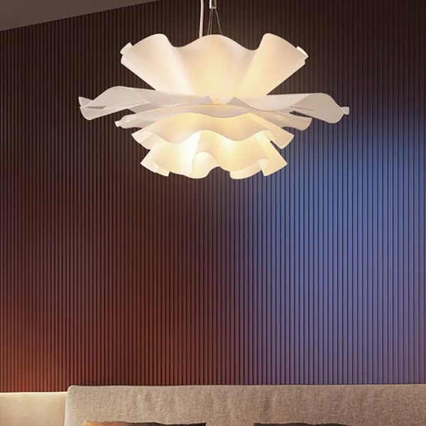 White Acrylic Pendant Light Chandelier in Flower Shape | Homary