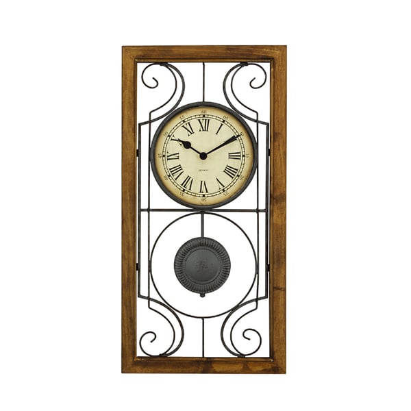 Retro Geometry Wall Clock with Rectangular Wooden Frame | Homary UK