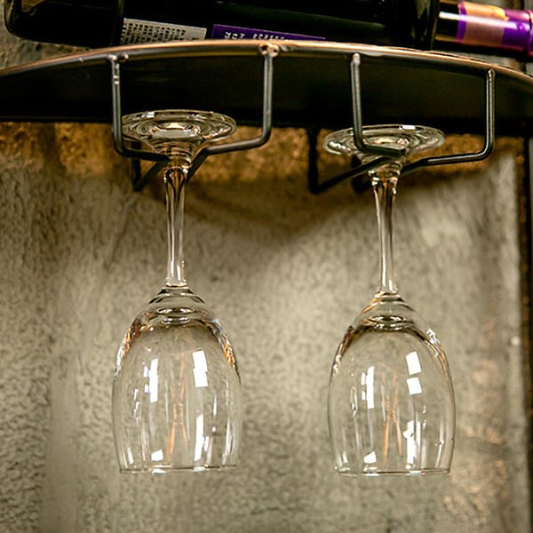 950mm Black Rustic Wall Wine Rack Bar Decoration | Homary UK