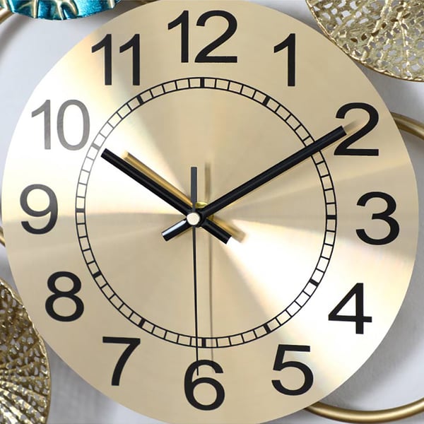 Style B Classic 3D Round Hollow-out Lotus Leaves Large Wall Clock Home ...