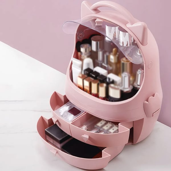 Oval Lipstick Holder with Lid Dustproof Lipgloss Home with 3 Drawers in ...