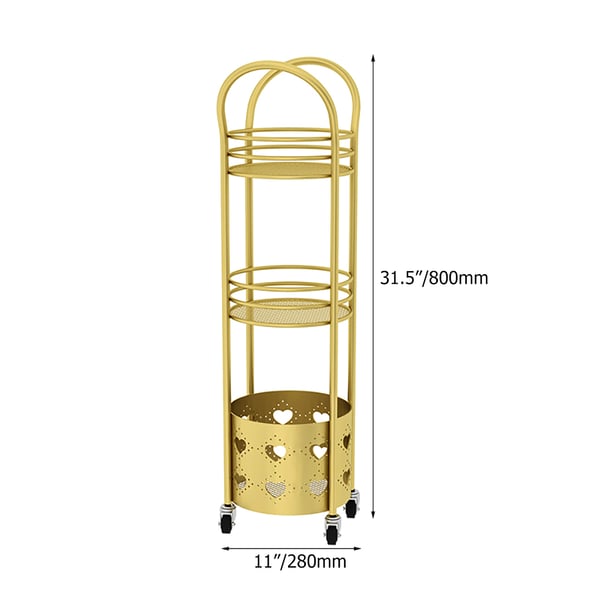2-Tier Modern Bathroom Storage Rack with Basket on Wheels | Homary UK