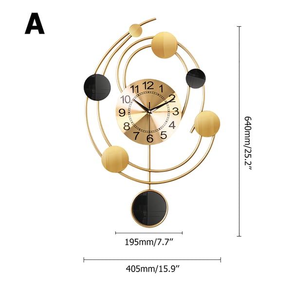 Style A Creative Golden Solar System Modern Simplicity Metal Wall Clock ...
