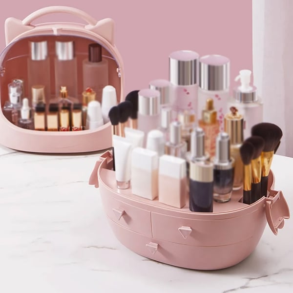 Oval Lipstick Holder with Lid Dustproof Lipgloss Home with 3 Drawers in ...