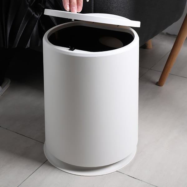 White Kitchen Garbage Sorting Trash Can 3 Gallon | Homary