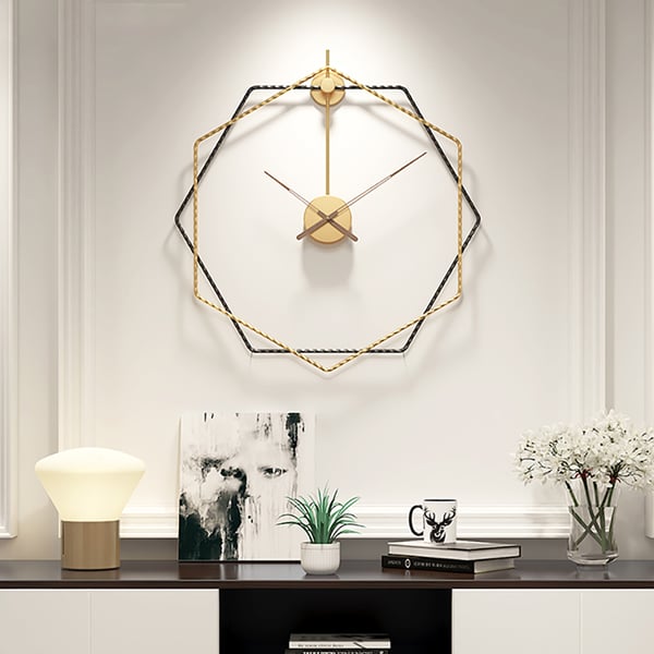 500mm Modern Luxury Minimalist Artistic Metal Large Geometry Wall Clock ...