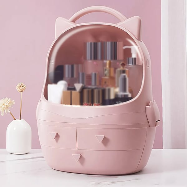 Oval Lipstick Holder with Lid Dustproof Lipgloss Home with 3 Drawers in ...