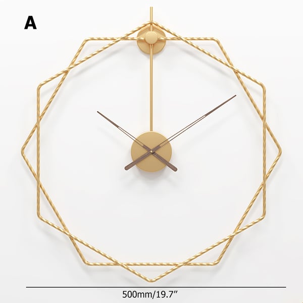 19.7" Modern Luxury Minimalist Artistic Metal Large Geometry Wall Clock-Homary