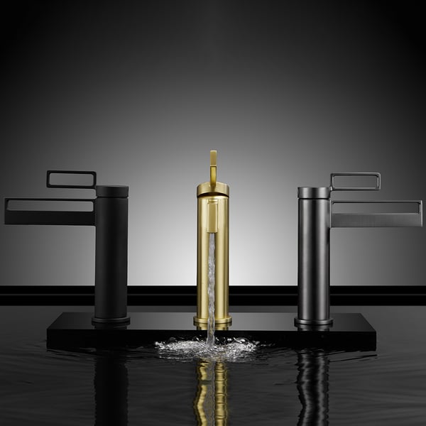 Brushed Gunmetal Single Lever Handle Monobloc Bathroom Tap Solid Brass ...