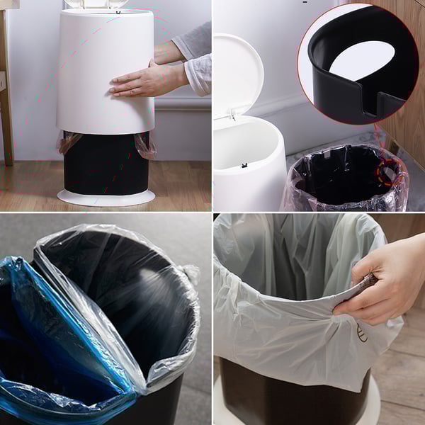 White Kitchen Garbage Sorting Trash Can 3 Gallon | Homary