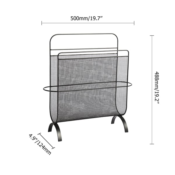 500mm Modern Rectangular Standing Magazine Holder Artical Bookcase ...