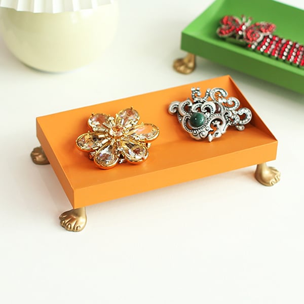 Metal Entryway Key Tray Desktop Organiser Creative Storage Decor-Homary