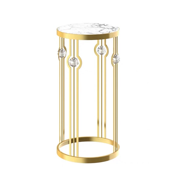 27" White Chic Freestanding Round Plant Stand | Homary