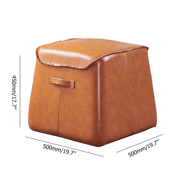 Ottoman Square Stool Microfiber Leather Upholstered Tufted Stool | Homary