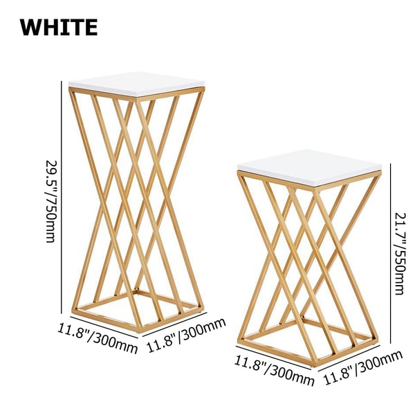 Large Chic Standing Rectangular Plant Stand in White | Homary