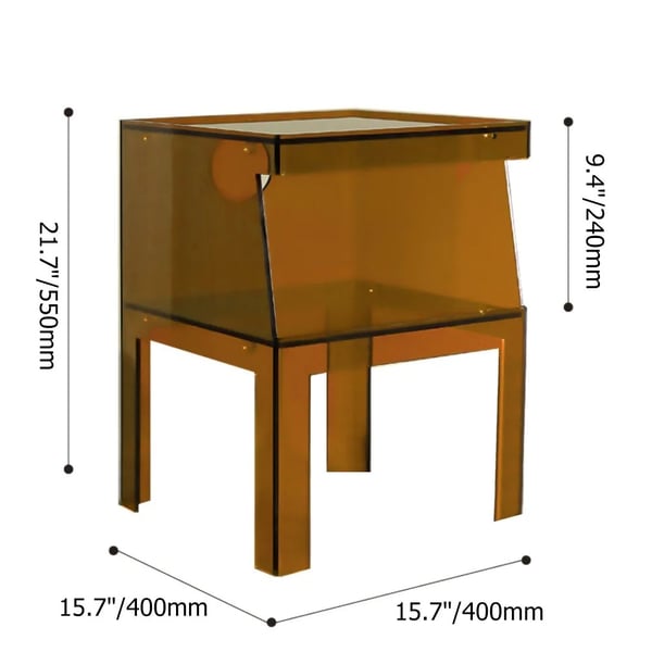 Modern Square Side Table with Storage Acrylic End Table | Homary