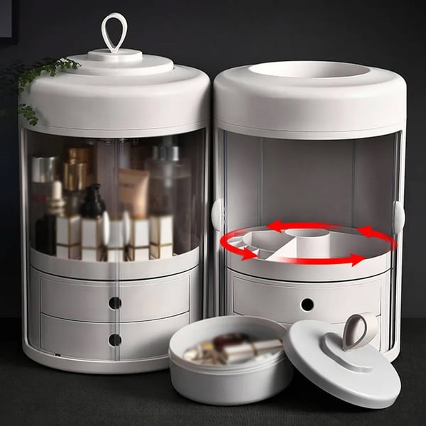 White Multifunction Desk Organiser with Portable Box in ABS | Homary UK