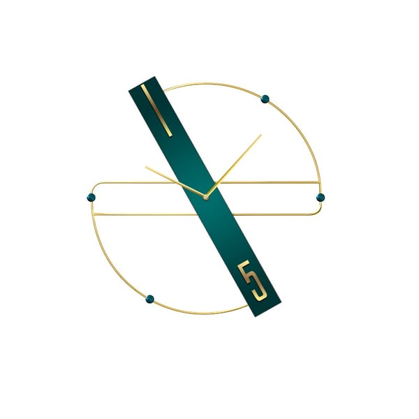 Artistic Geometric Design Oversized Wall Clock with Metal Frame&Wooden ...