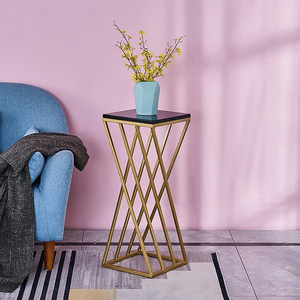 Small Chic Standing Rectangular Plant Stand in Black | Homary