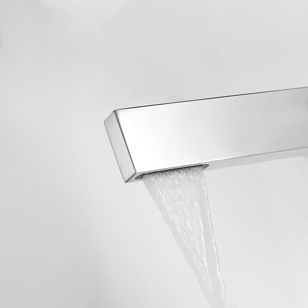 Chrome Waterfall Single Handle Bathroom Sink Faucet Solid Brass with ...