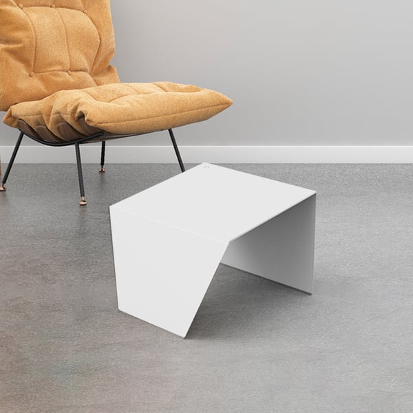 Modern C Side Table in Metal White | Homary UK