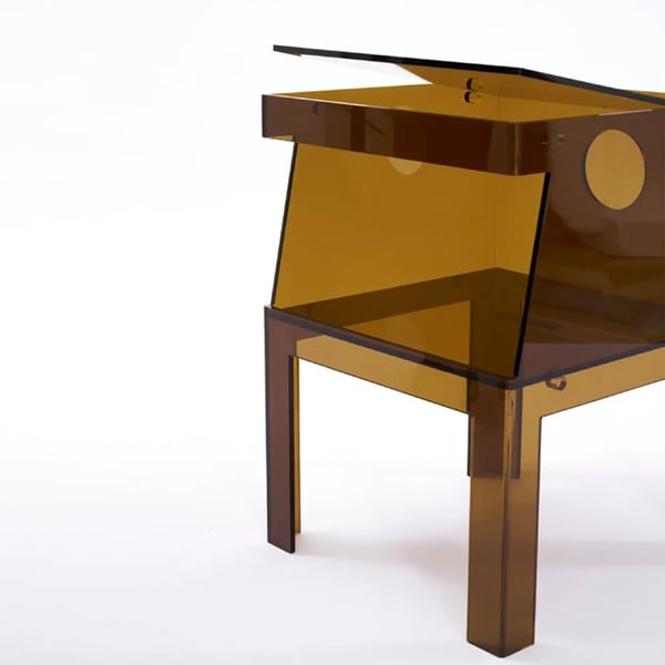 Modern Square Side Table with Storage Acrylic End Table | Homary