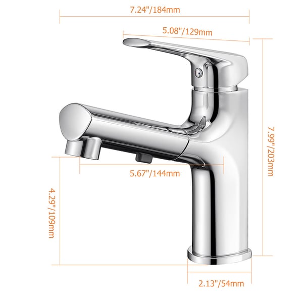 Pull Out Single Handle Bathroom Sink Faucet with Dual-Function in ...