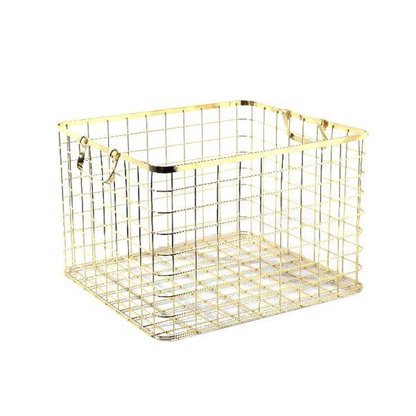 390mm Square Metal Laundry Basket Wire Standing Basket | Homary UK