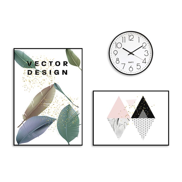 Modern Simple Wall Clock with Creative Artistic Paintings-Homary