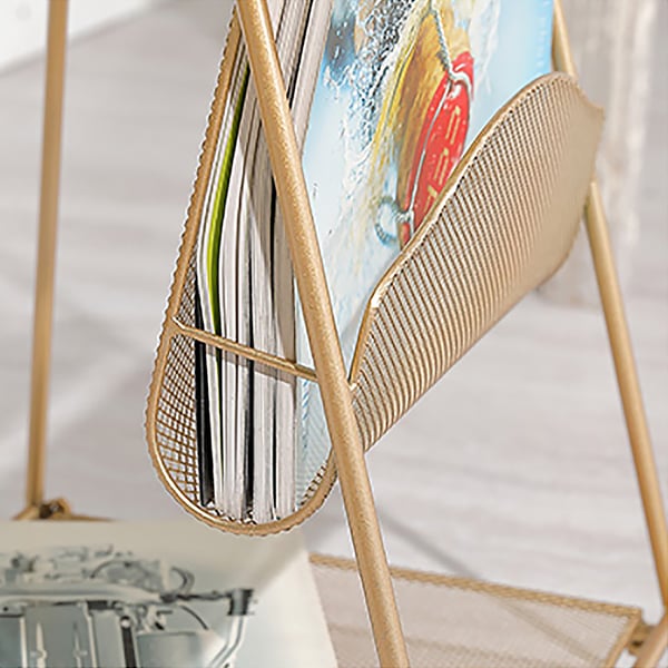 Chic Modern Standing Magazine Rack in Gold | Homary UK