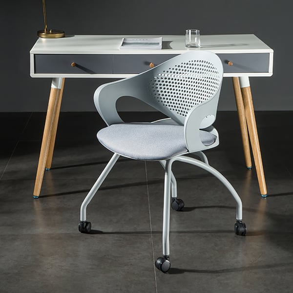 Modern Task Chair for Desk Fabric & PP Upholstered Office Chair with 4 ...