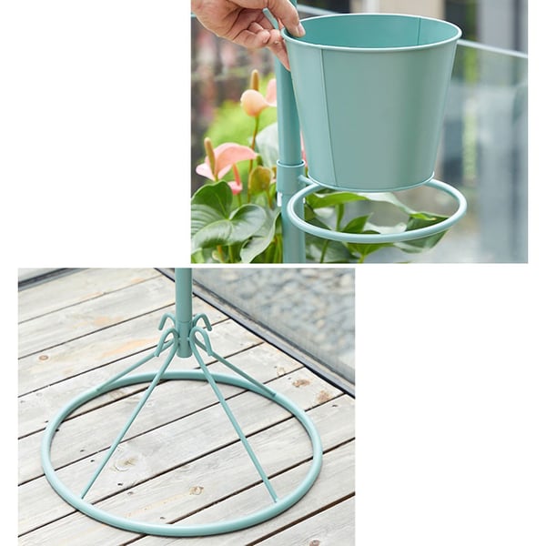 Blue Modern Metal Plant Stand for Indoor/Outdoor-Homary