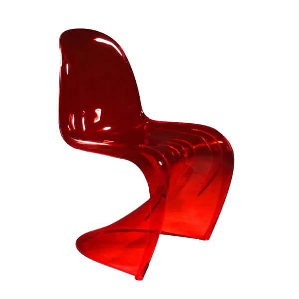 Modern Transparent Crystal Red Acrylic S-shaped Dining Chair-Homary