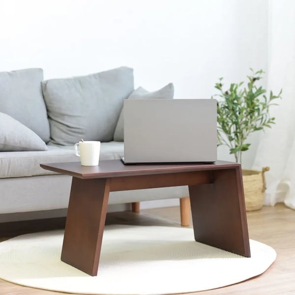 Walnut U-Shaped End Table Wooden Side Table | Homary