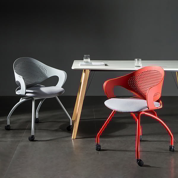 Modern Task Chair for Desk Fabric & PP Upholstered Office Chair with 4 ...