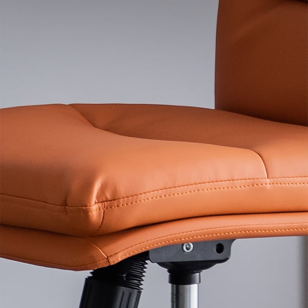 Orange Modern Office Chair PU Leather Task Chair for Desk Upholstered ...