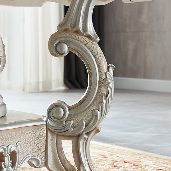 51.2"Traditional Round Dining Table in Solid Wood Vintage Dining Table ...