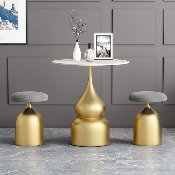 Gold Dining Chair Velvet Upholstered Dining Chair in Gold Finish Base ...