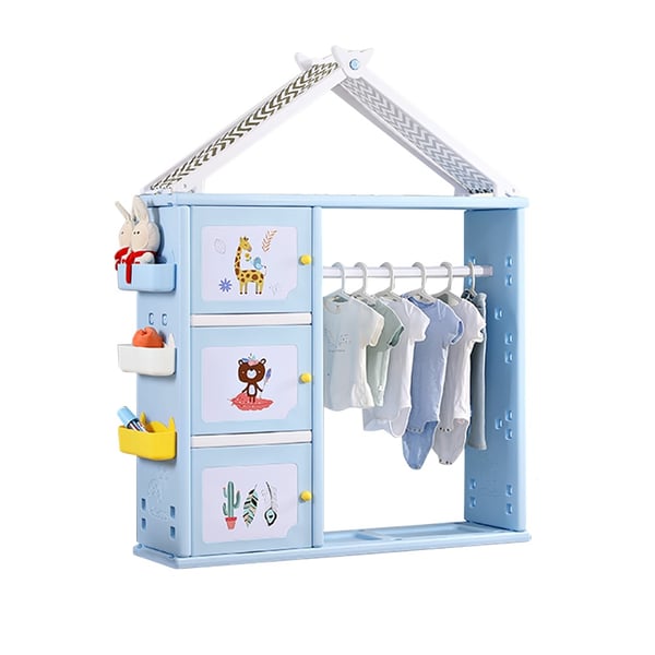 Kids' Coat Rack with Shelving in Blue | Homary UK