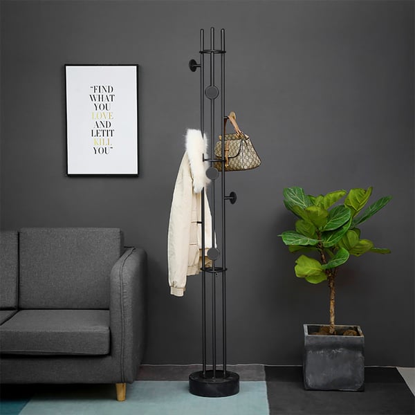 Modern Black Coat Rack with Round Hook | Homary