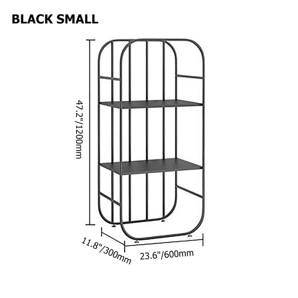 Contemporary Rectangle Etagere Bookshelf in Black | Homary UK